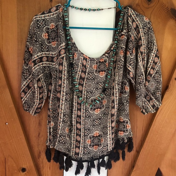 American Eagle Outfitters | Tops | American Eagle S Boho Cold Shoulder ...